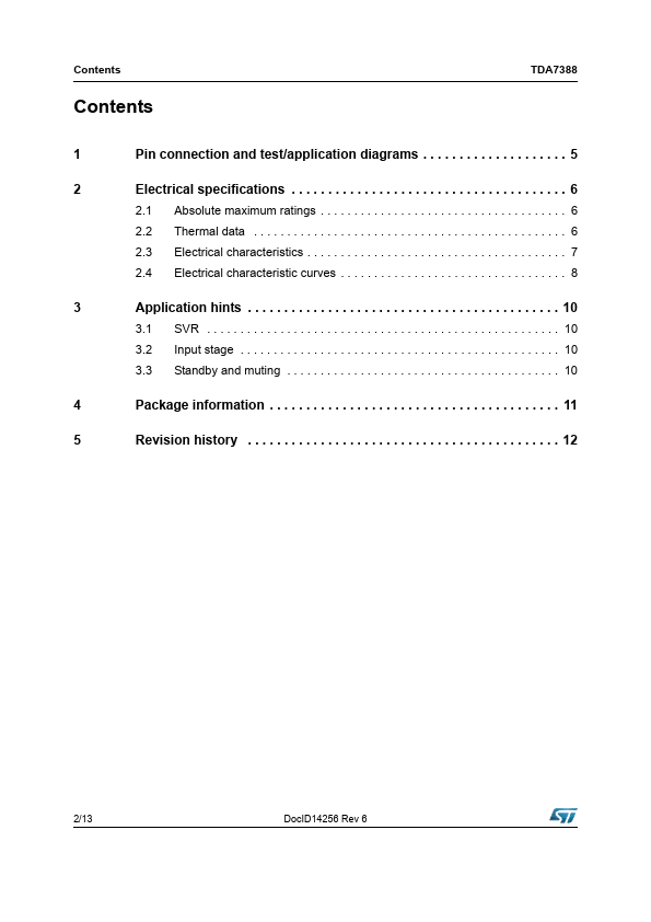 YD7388 Datasheet PDF ((TDA7388) 4 x 45 W quad bridge car radio ...