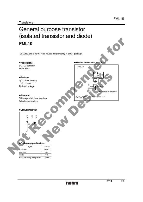 FML10 Datasheet (General purpose transistor) | Distributor & Price | ROHM